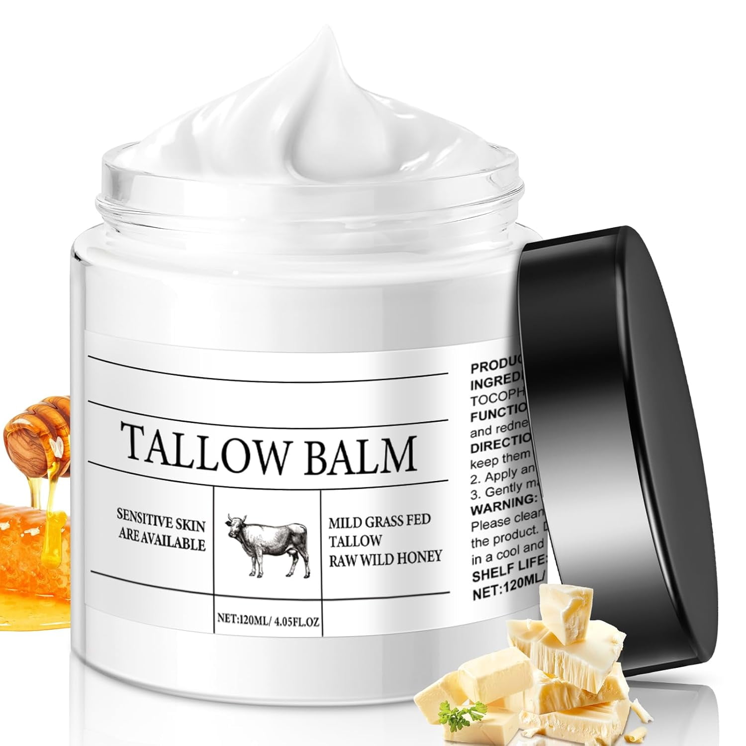 Whipped Tallow And Honey Balm Beef Tallow Moisturizer, Deep ...