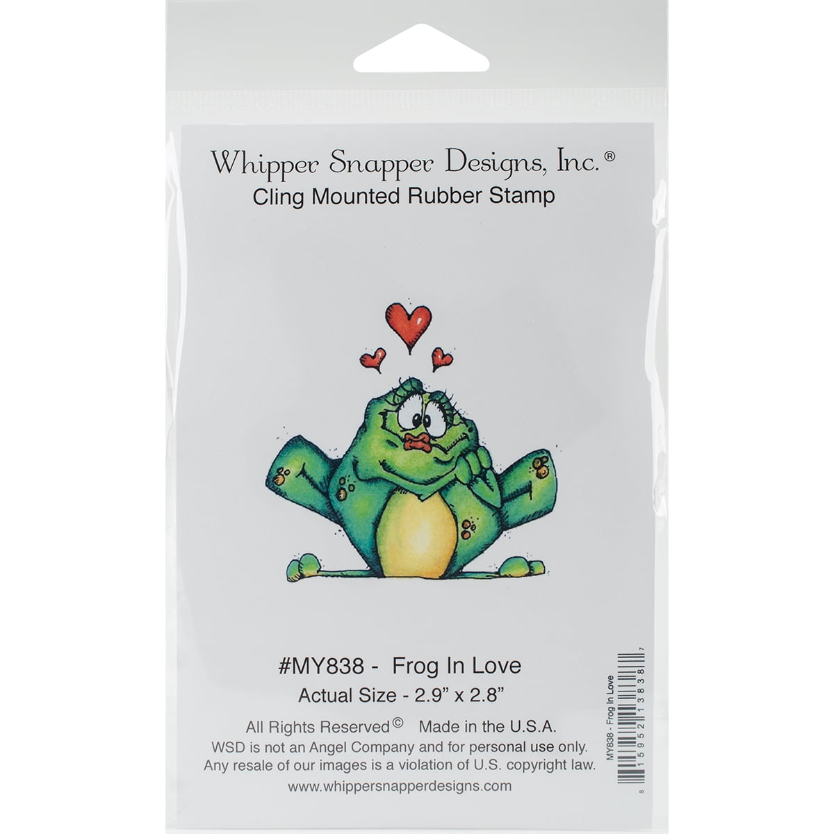 Whipper Snapper Cling Stamp 4"X6"-Frog In Love, Pk 1, Whipper Snapper ...