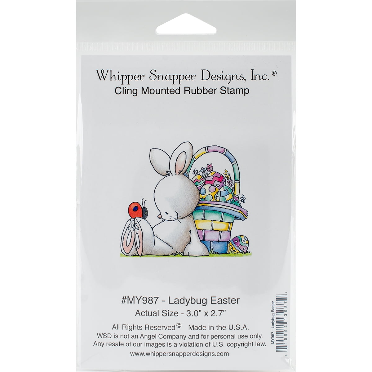 Whipper Snapper Cling Stamp 4"X6"-Ladybug Easter, Pk 1, Whipper Snapper ...