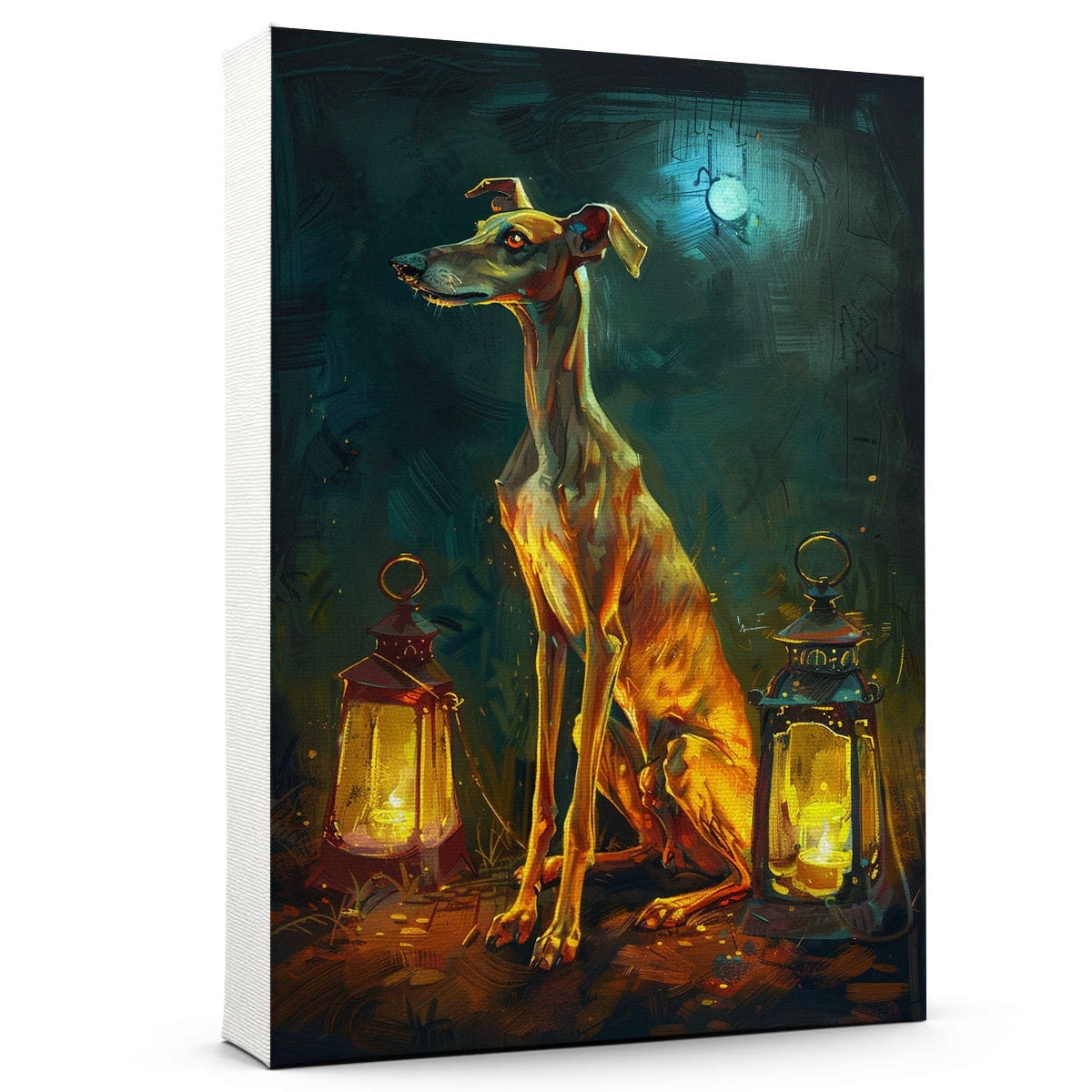 Whippet Dog Picture Fantastic Poster Unframe, Whippet Dog Canvas Frame ...
