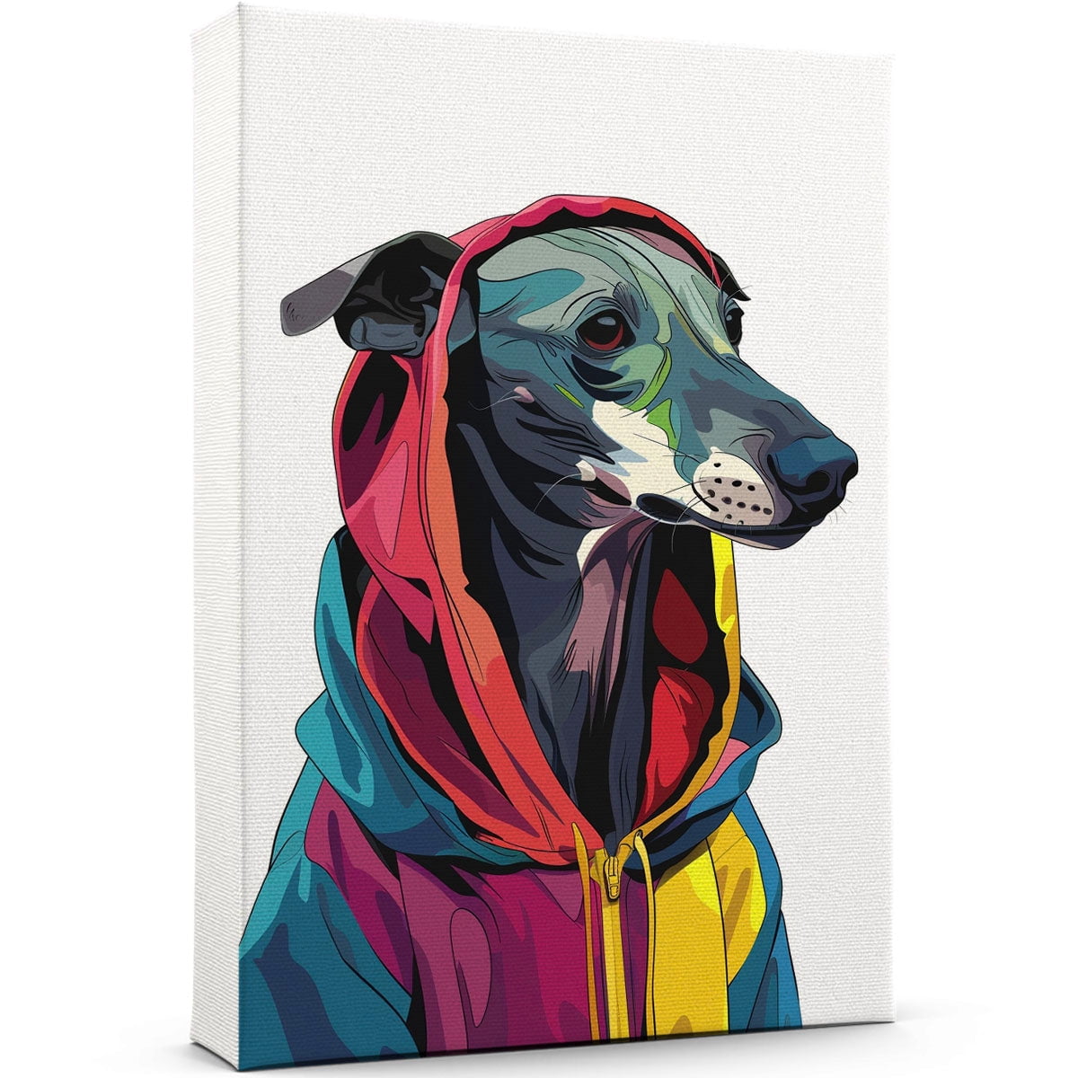 Whippet Dog Wall Art Cute Animal Decor for Kid's Bedroom, Home Office ...