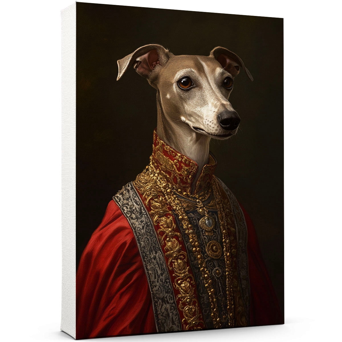 Whippet Dog in Royal Costume Poster 8x12in, Funny Dog Poster, Dog ...