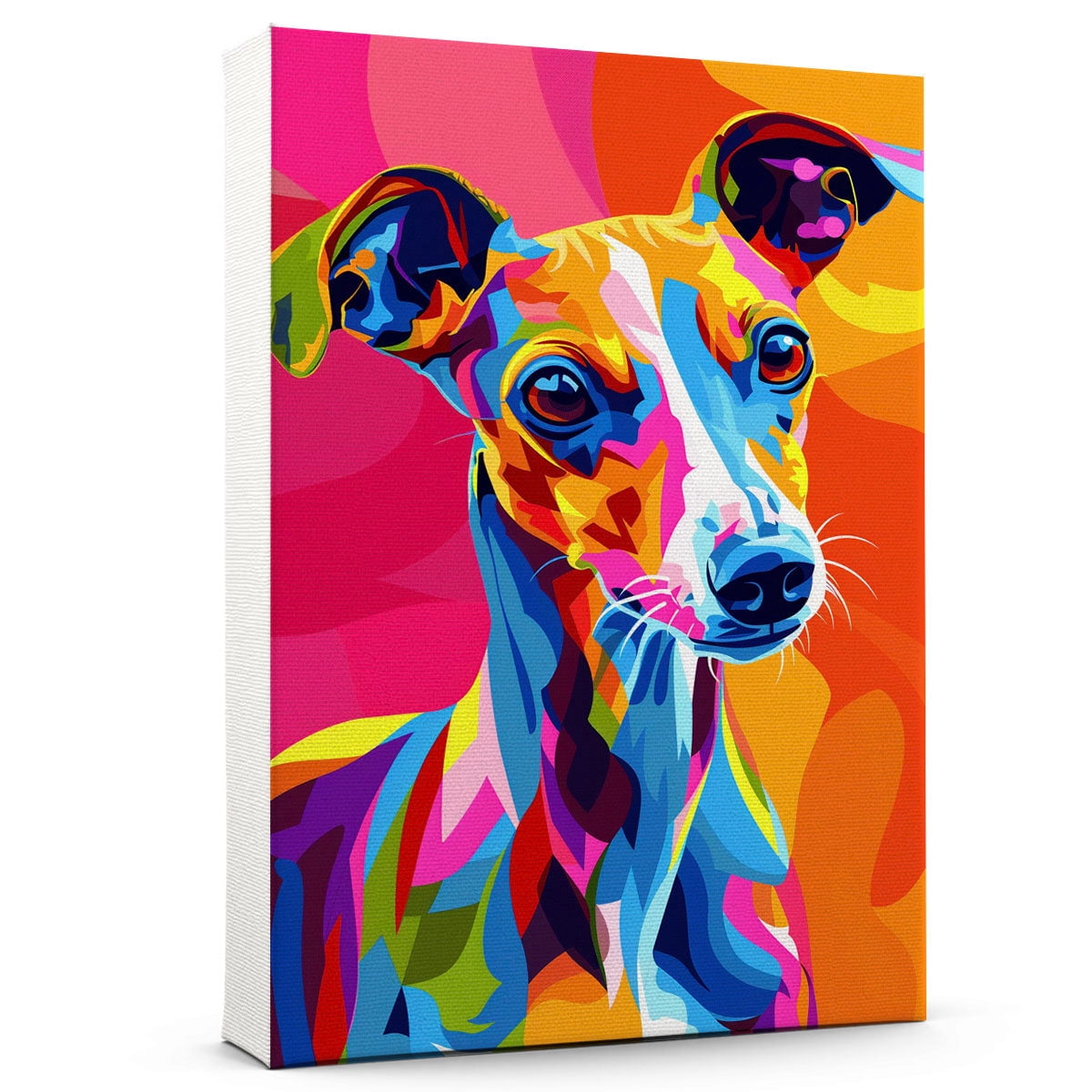 Whippet Poster Wall Art - Colorful Dog Canvas Wall Art For Living Room ...