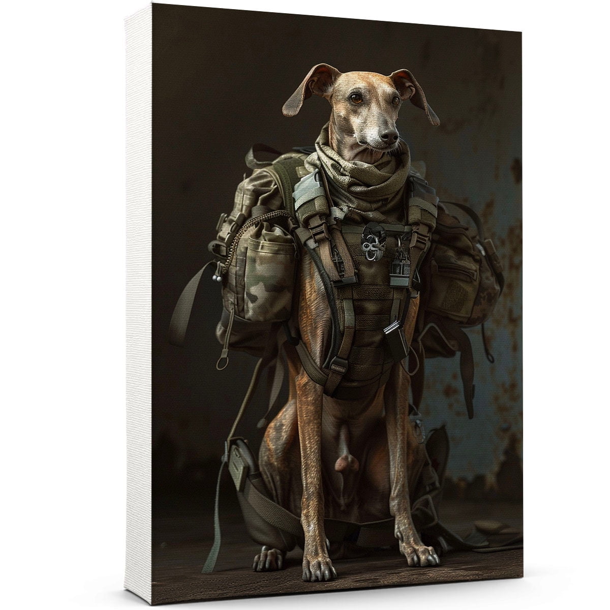 Whippet Wall Art Soilder Dog Posters - Whippet Dog Canvas Wall Art For ...