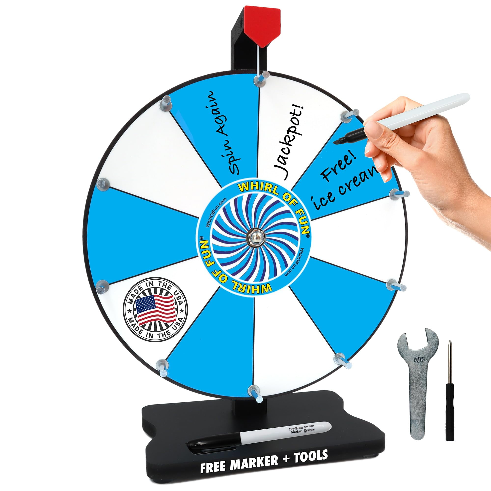 Whirl of Fun 12 Inch Prize Wheel - Spinning Wheel for Prizes with Stand ...