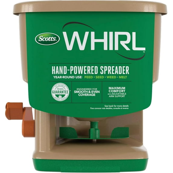 Whirl Hand-Powered Spreader for Grass Seed, Fertilizer, Salt, Ice Melt ...