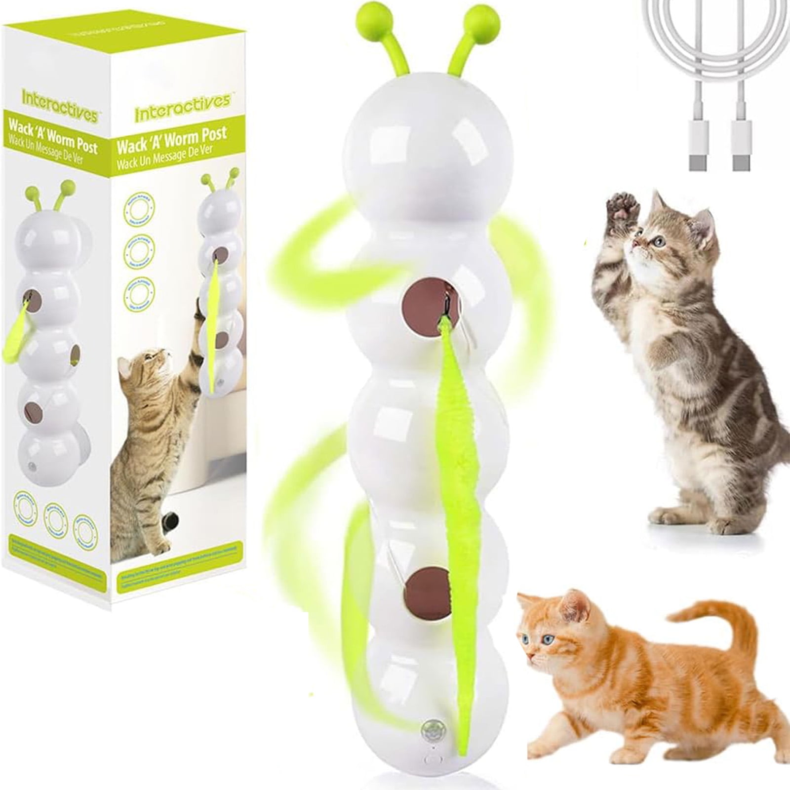 Whirlie Cat Toy, Happy Luna Cat Toy, Whirlie Smart Motion Cat Toys with ...