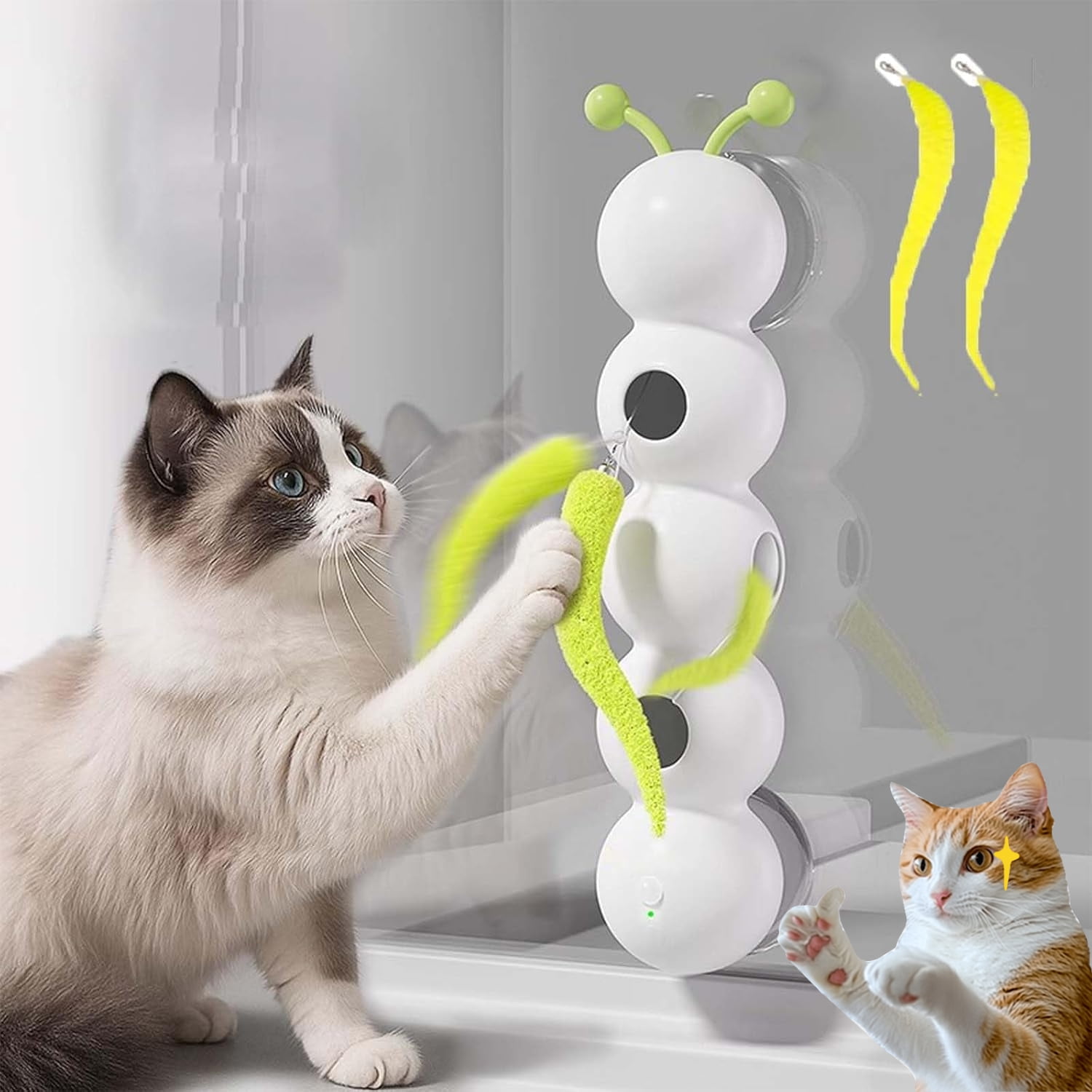 Whirlie Cat Toy – Smart Motion Cat Toy with Worm Design for Indoor Cats ...