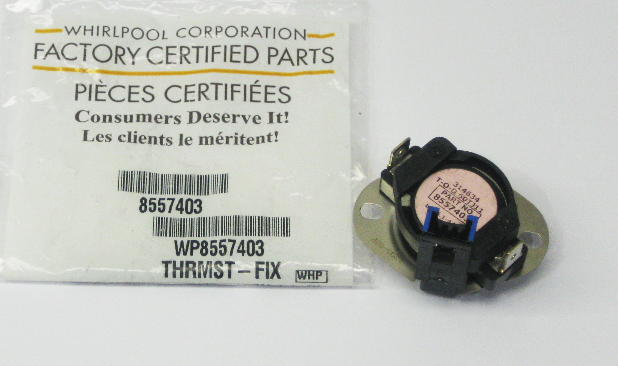 Whirlpool 8557403 INLET THERMISTOR HIGH LIMIT STAT - Walmart.com