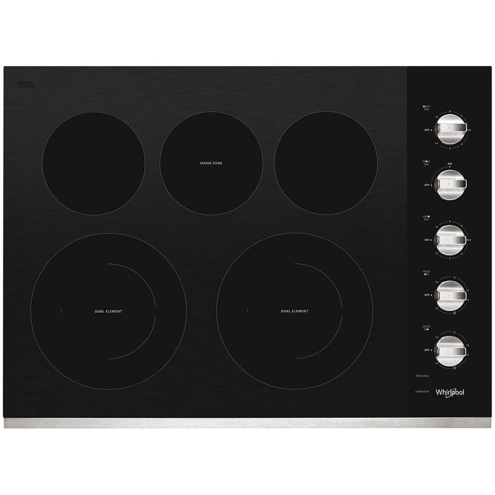 Whirlpool Brand WCE77US0HS 30 inch Stainless 5 Burner Electric Cooktop ...