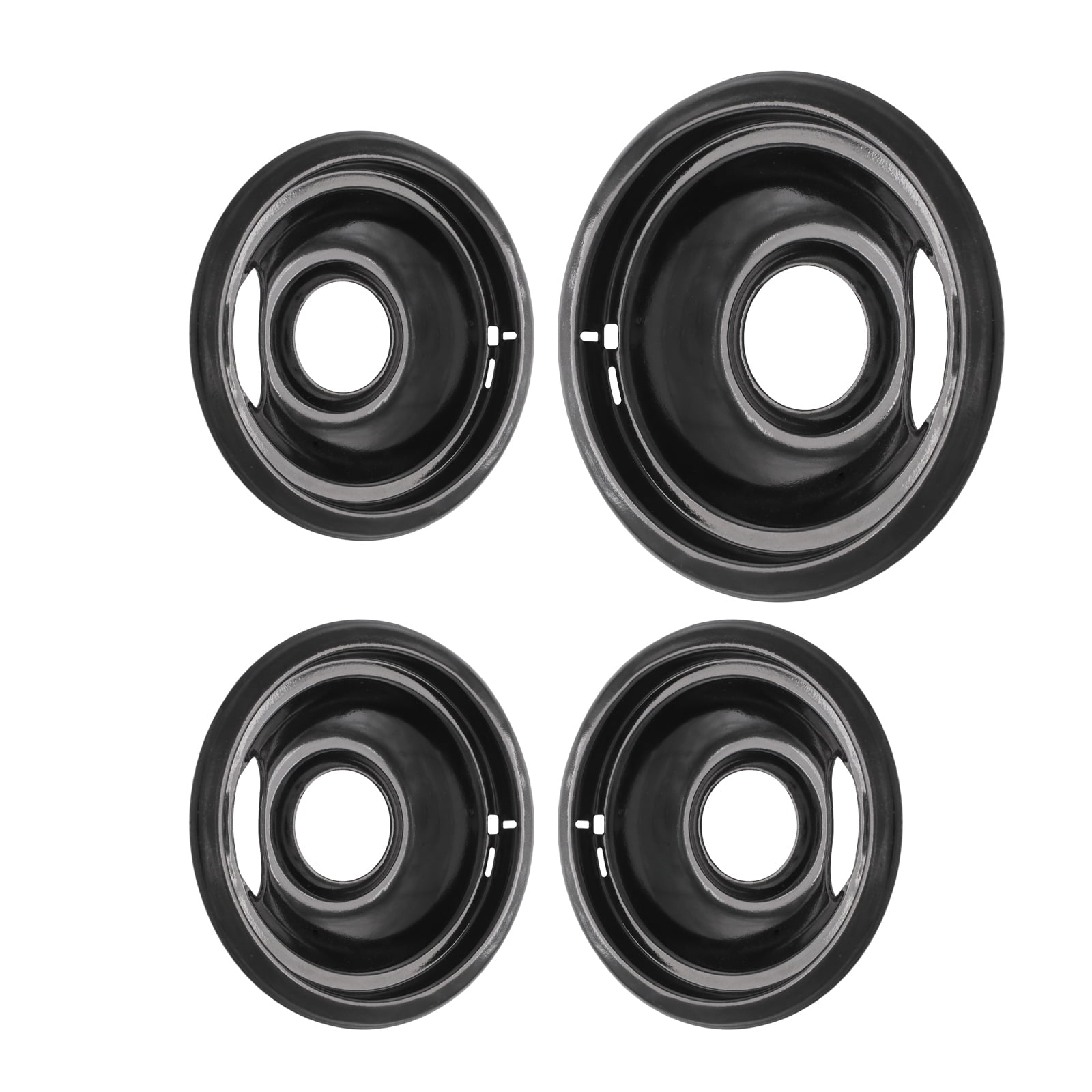 Whirlpool Drip Pans Set of 4 - 3 Small 6'', 1 Large 8'', Enamel Coated ...