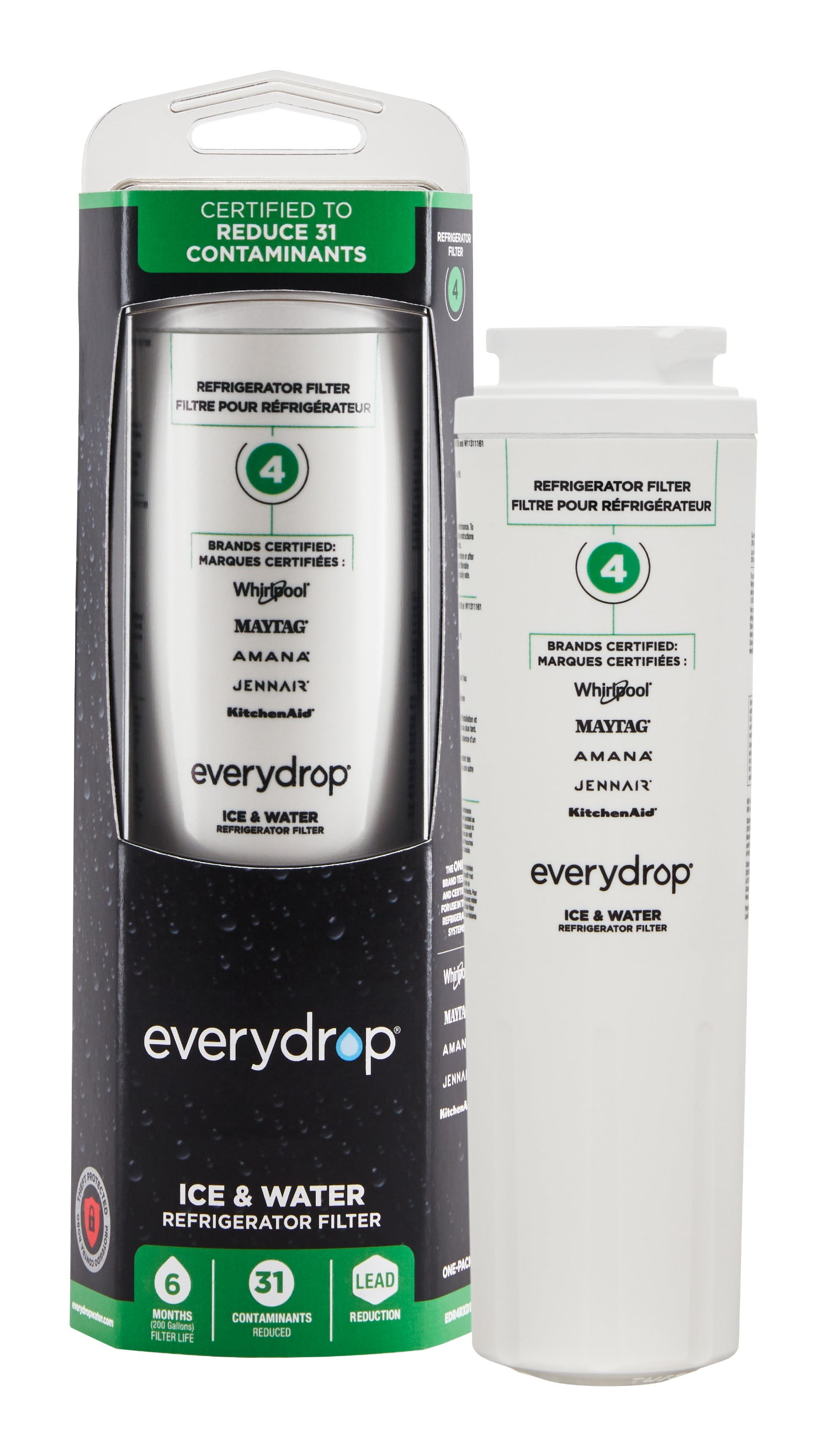 everydrop by Whirlpool Ice and Water Refrigerator Filter 4, EDR4RXD1 ...