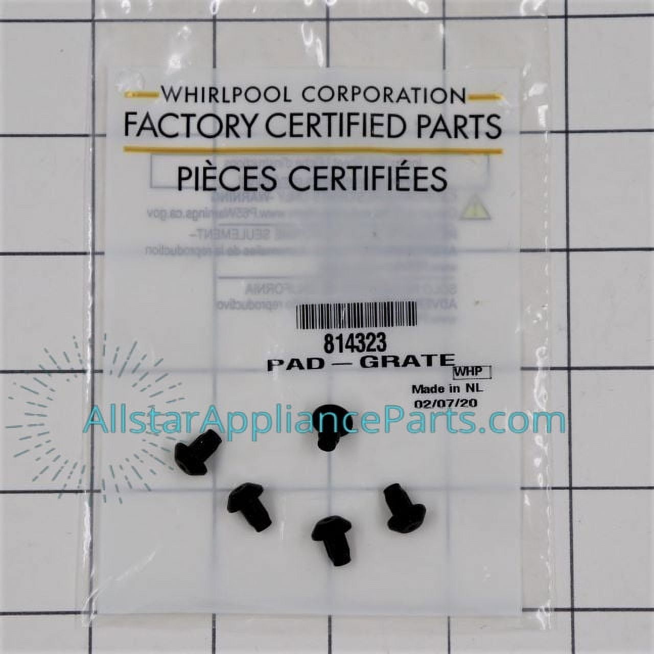 Whirlpool Range/Stove/Oven Burner Grate Foot 814323 - Walmart.com