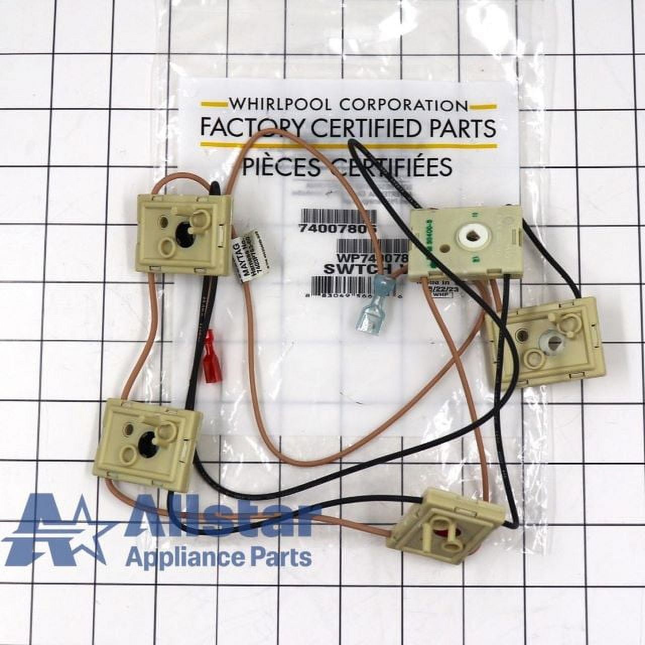 Whirlpool Range/Stove/Oven Spark Ignition Switch and Harness WP74007806 ...