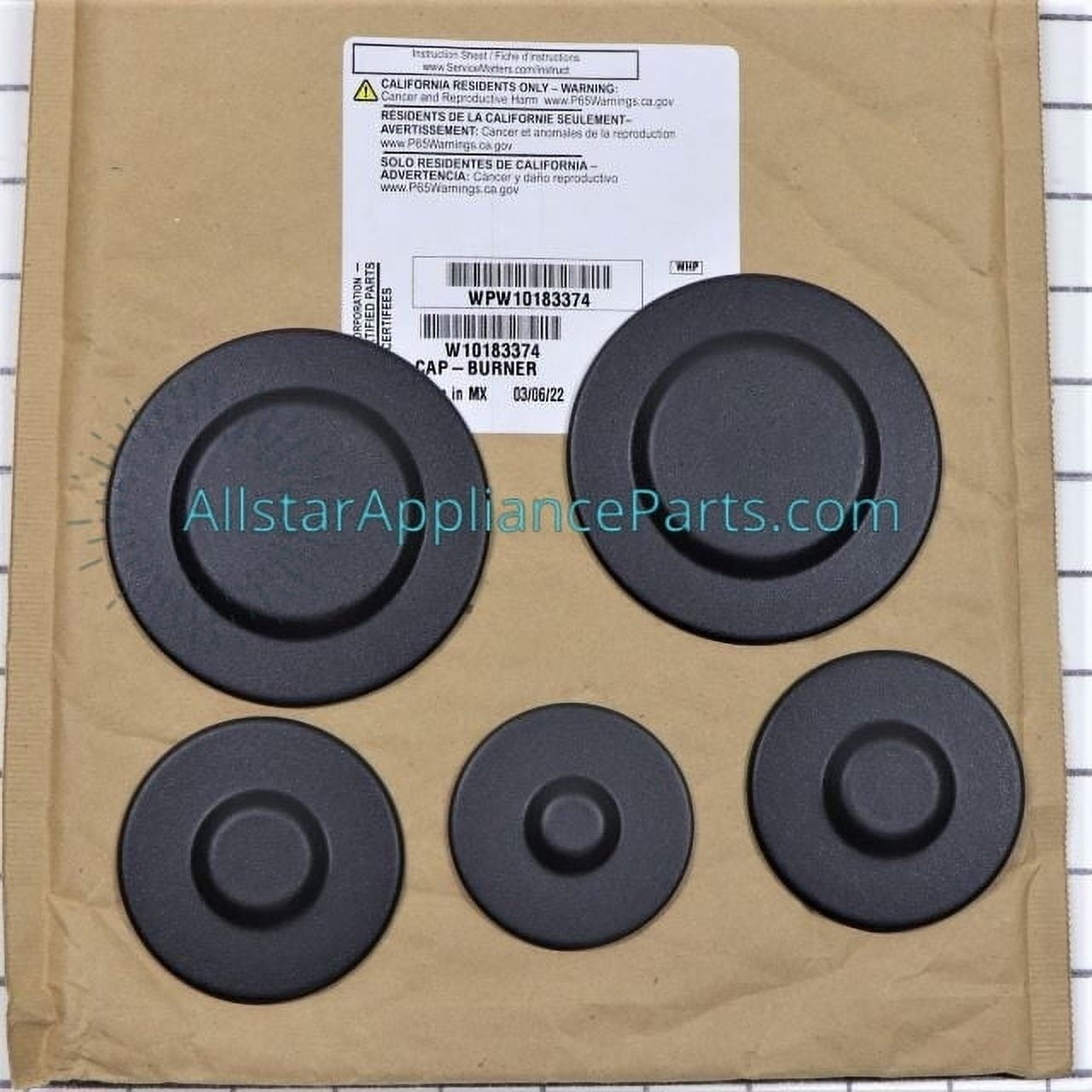 Whirlpool Range Surface Burner Cap WPW10183374 - Walmart.com
