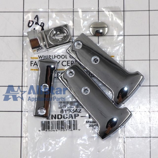 Whirlpool Refrigerator Handle End Cap Kit (Chrome) 819342 - Walmart.com