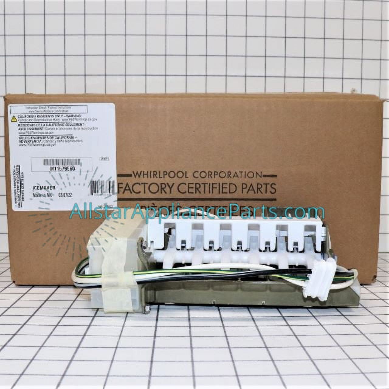 Whirlpool Genuine OEM Ice Maker Assembly for Refrigerator W11658802 ...