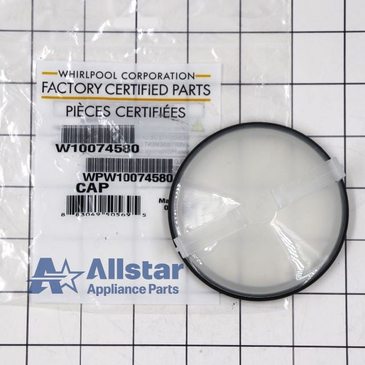 Whirlpool W10074580 Washer Agitator Inner Cap - Walmart.com