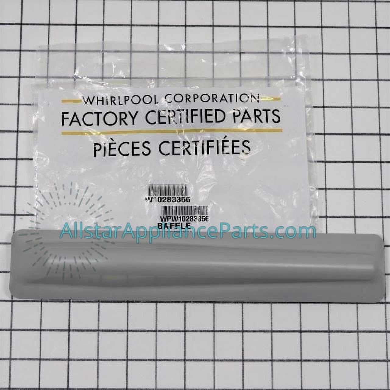 Whirlpool Washing Machine Replacement Part - W10283356 Baffle Tub ...