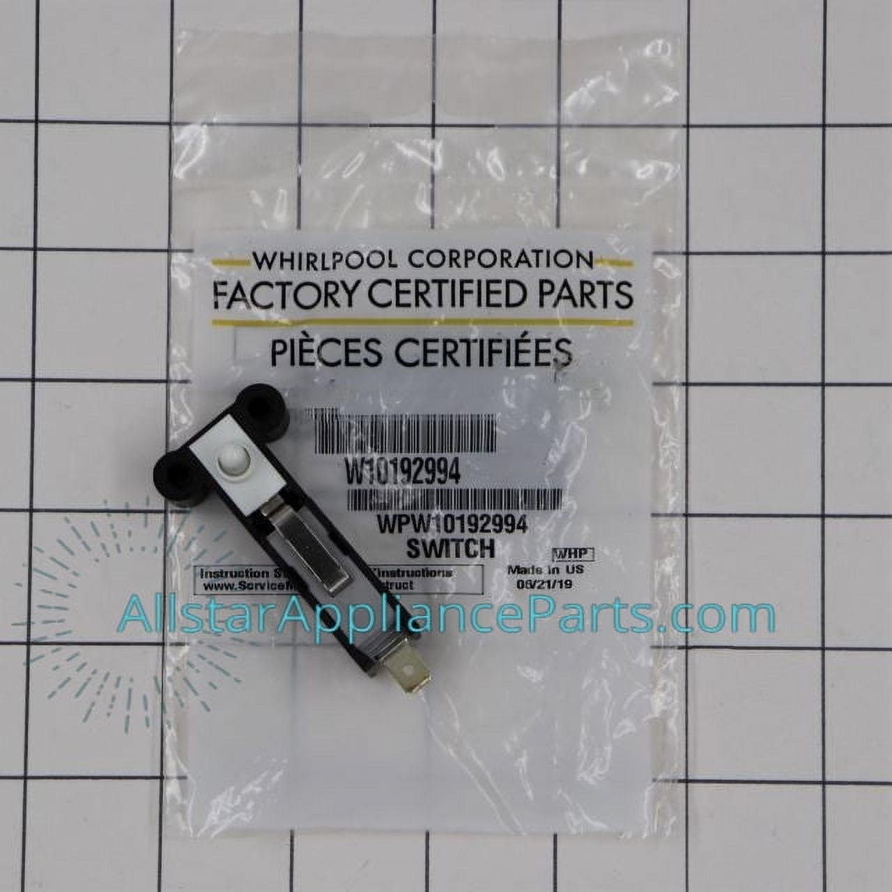 Whirlpool Washing Machine Switch WPW10192994 - Walmart.com