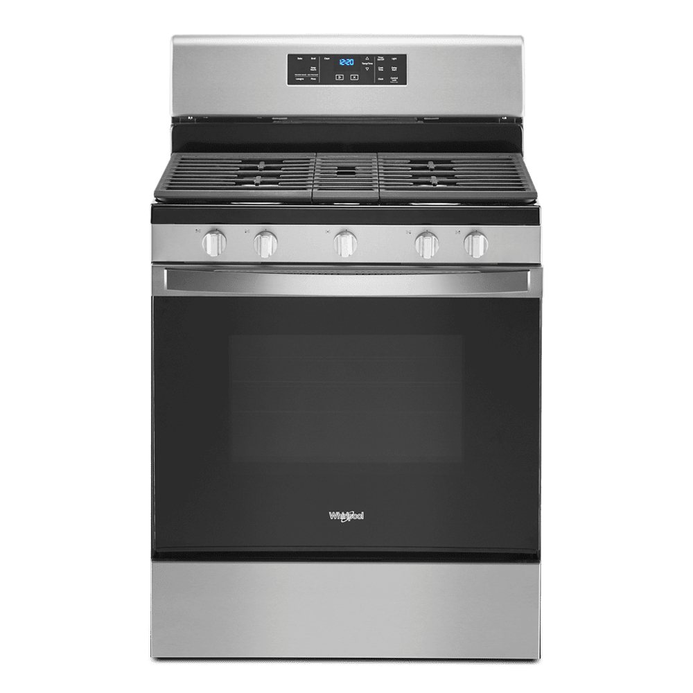 "Whirlpool Kitchen Appliance: 30"" Steel Stove with 5 cu.ft Oven ...