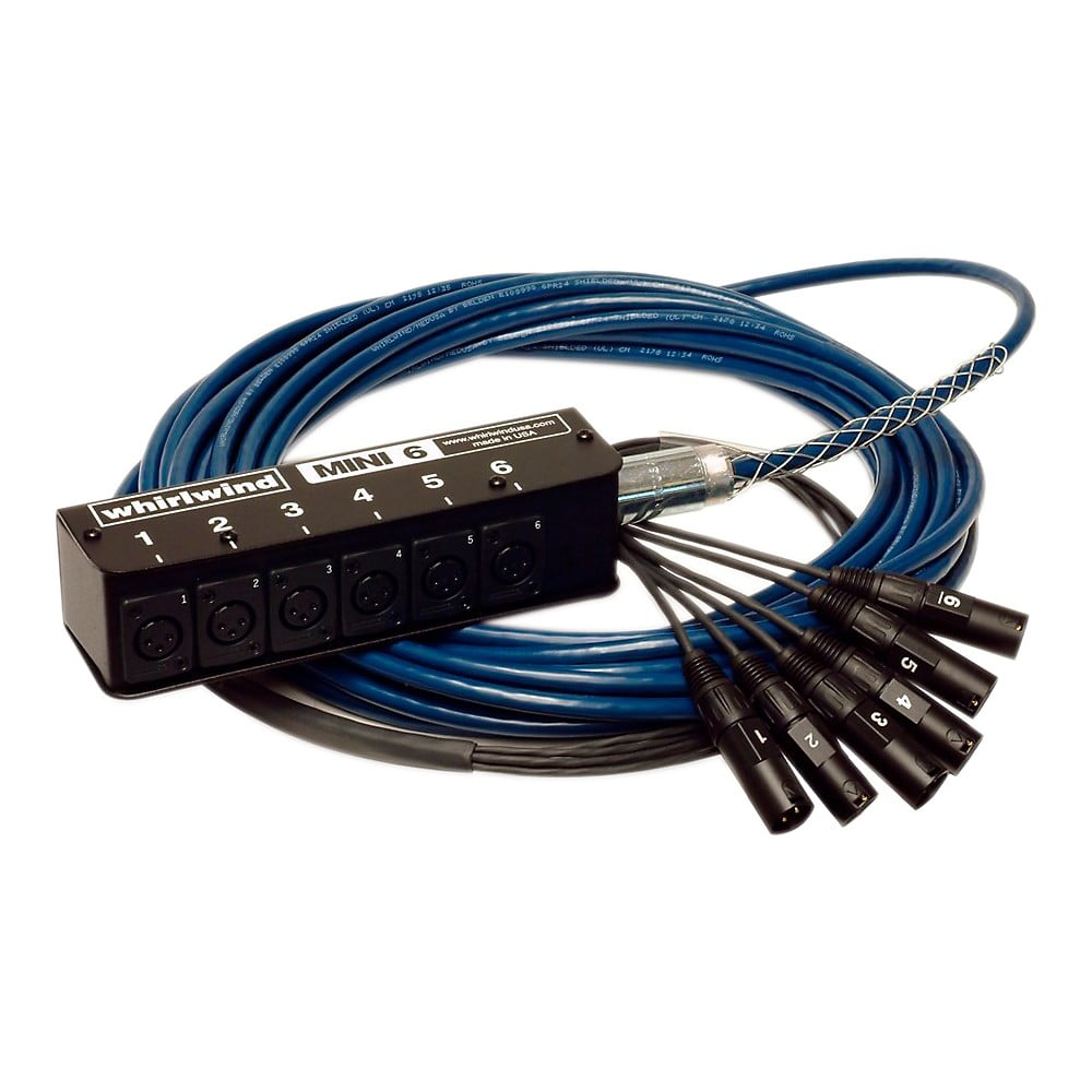 Whirlwind MINI-6 Low Profile Audio Drop Snake 6x6 50 ft. - Walmart.com