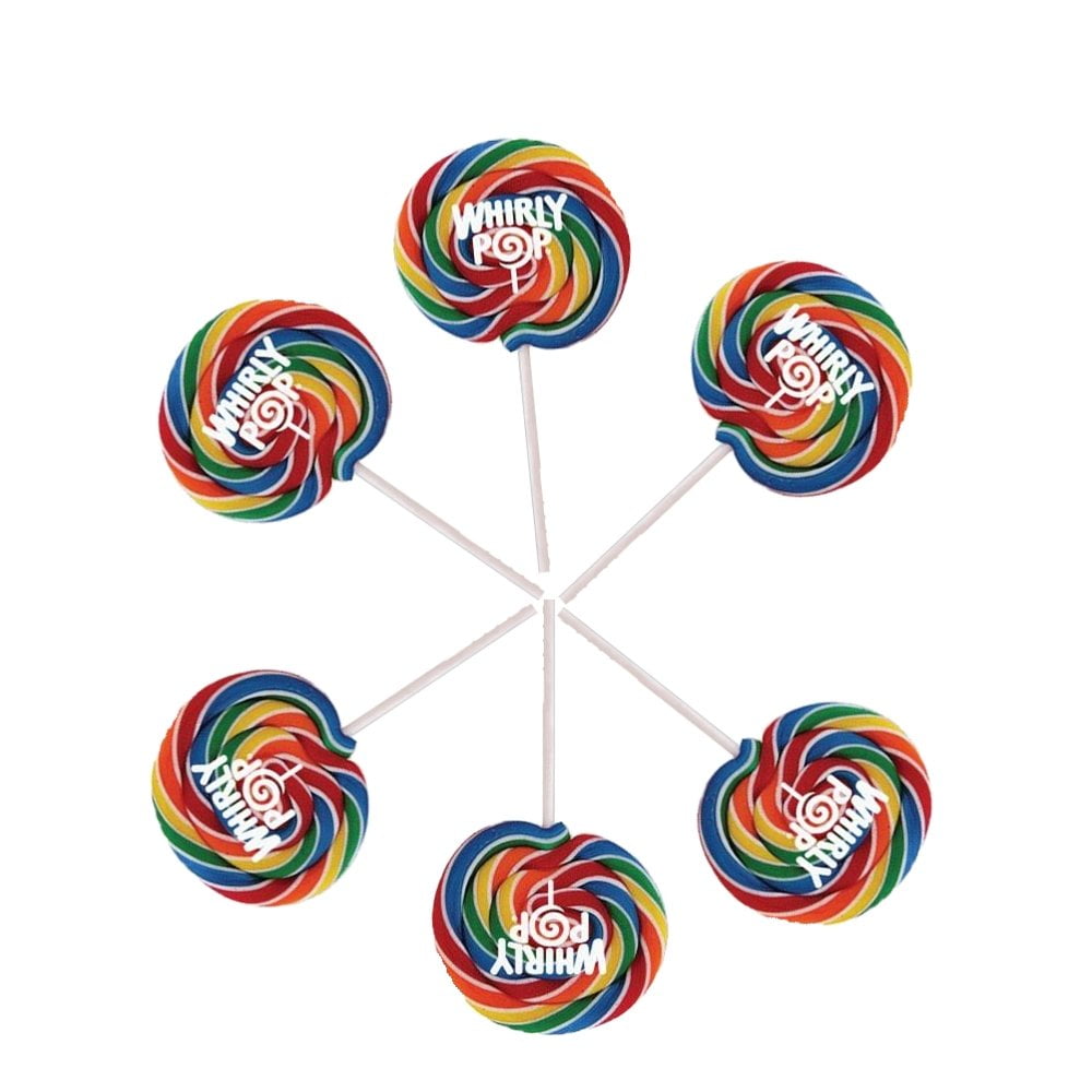 Whirly Pops - Swirled Rainbow Colored Lollipops (6 Count) - Walmart.com