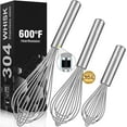 Whisk,304 Stainless Steel whisk,No-Rust 7+9+11inch Whisks for cooking ...