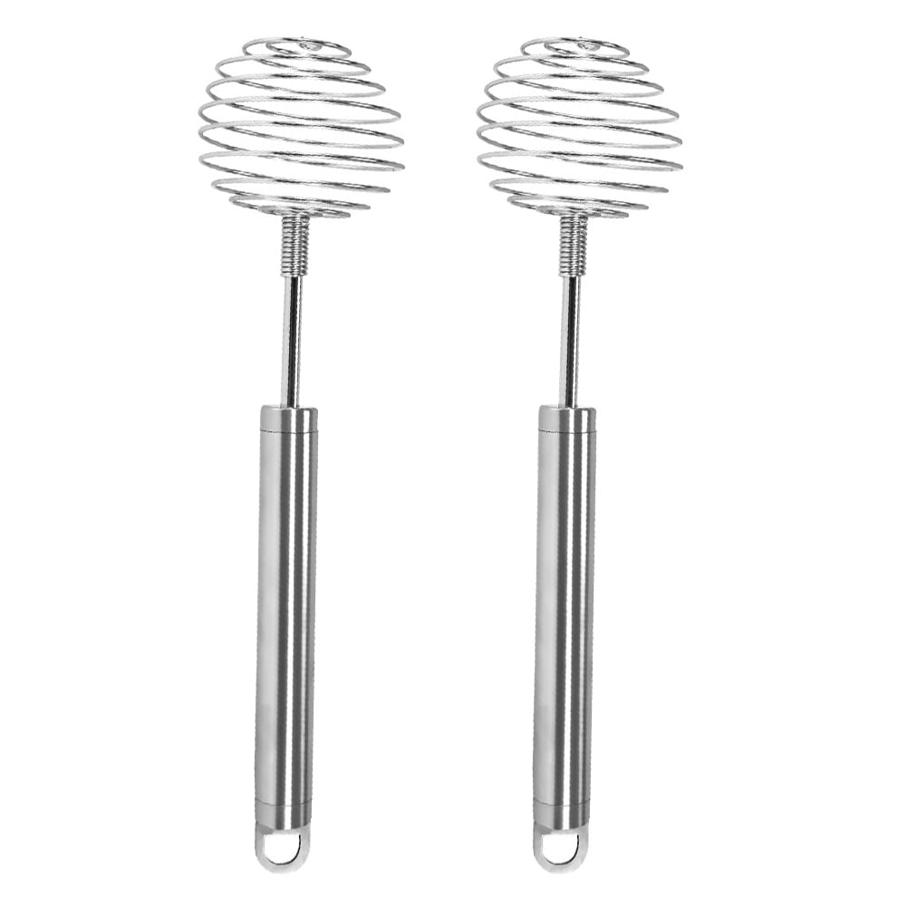 Whisk Egg Mixer Hand Stainless Steel Kitchen Metal Held Manual Coil ...