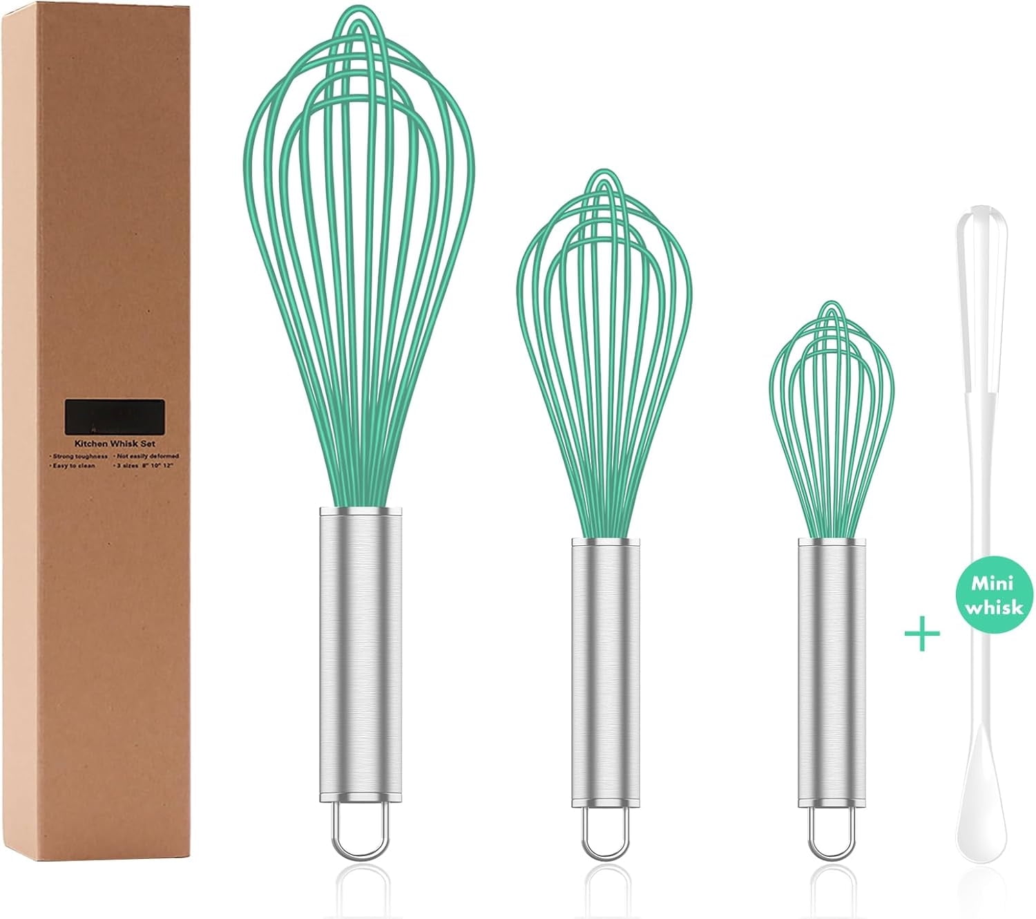 Whisk,Professional silicone Whisks For Cooking Non Scratch,Stainless ...