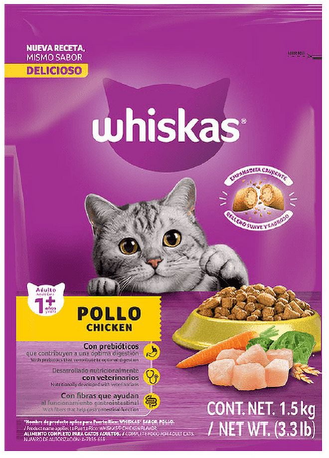 Whiskas Chicken Dry Cat Food, 12/3.3lb, Bag - Walmart.com
