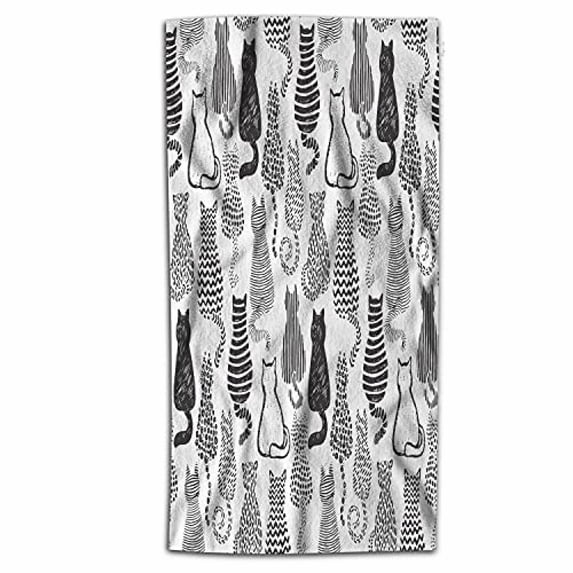 WhiskerWipe Textured Cat Hand Towels - Cute Kitty Doodle Style, 15x30 ...