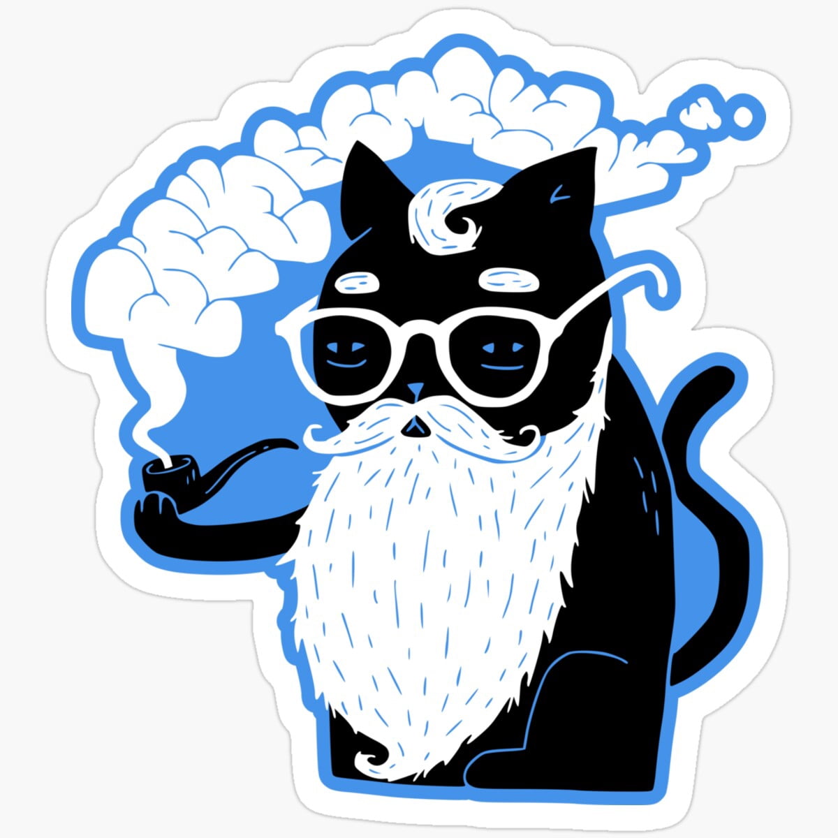 DOPASTICKER Whiskers And Pipe Sticker. Gift You - Decorate Laptops ...