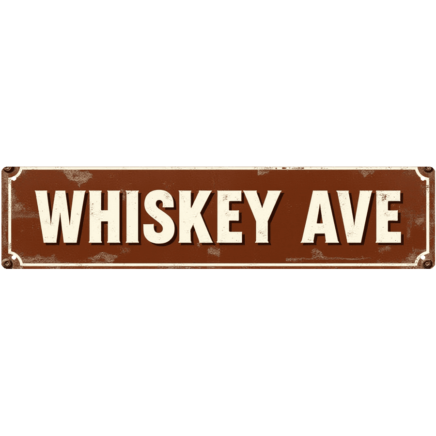 Whiskey Avenue Tin Sign - 16x4 Inches - Perfect for Bar, Lounge, Man ...