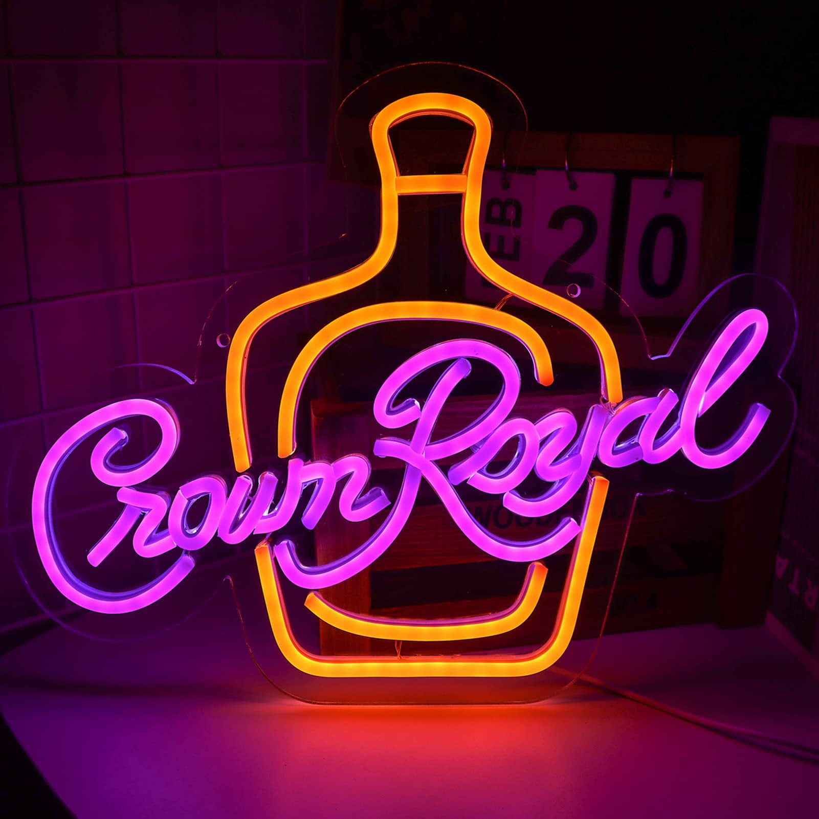 Whiskey Bar Neon Sign Wall Decor LED Neon Bar Sign Light Up for Man ...