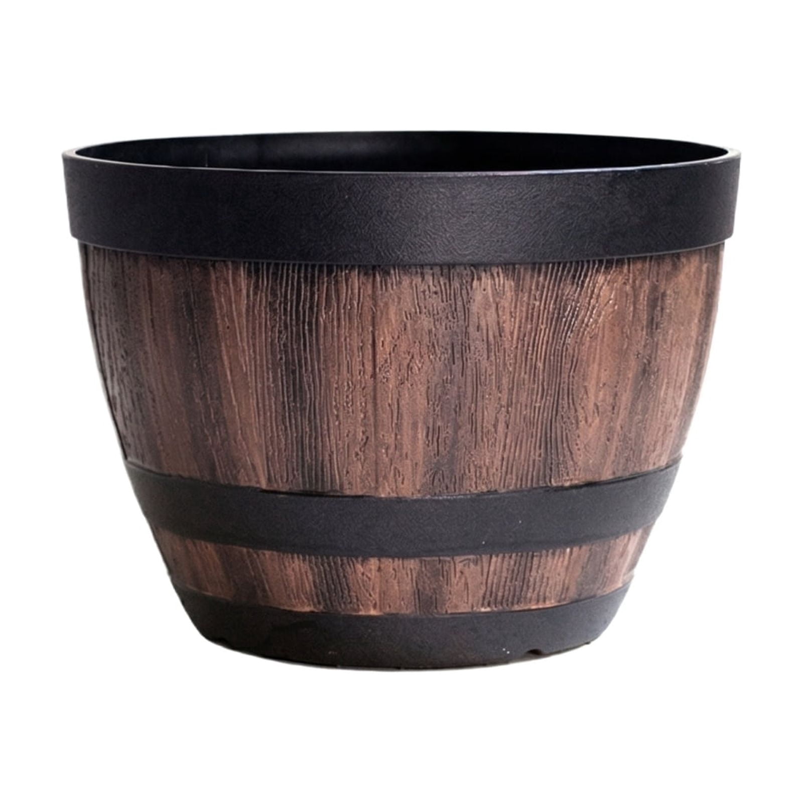 Whiskey Barrel Planter | Plastic Resin Outdoor Planter Pots | Rustic ...