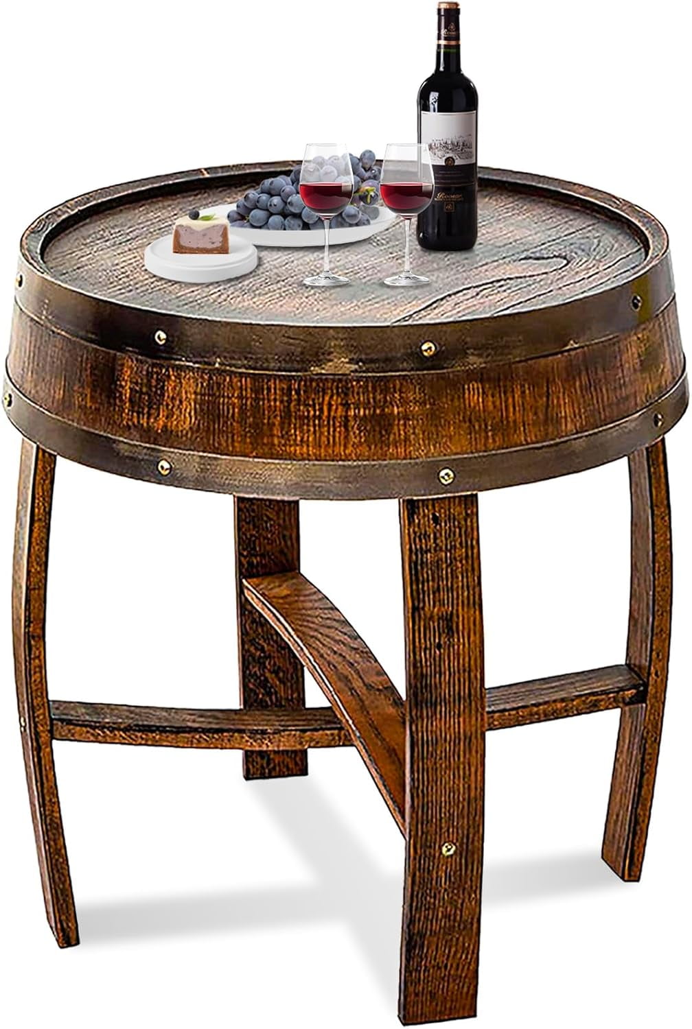 Whiskey Barrel Table, Handcrafted Oak Barrel End Table, Barrel Side ...