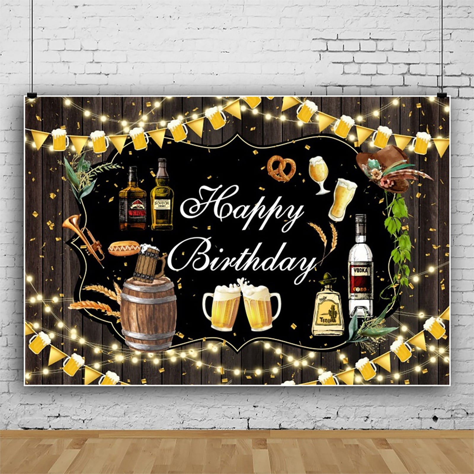 Whiskey Birthday Party Banner Decorations For Men Whisky Cheer And Beer