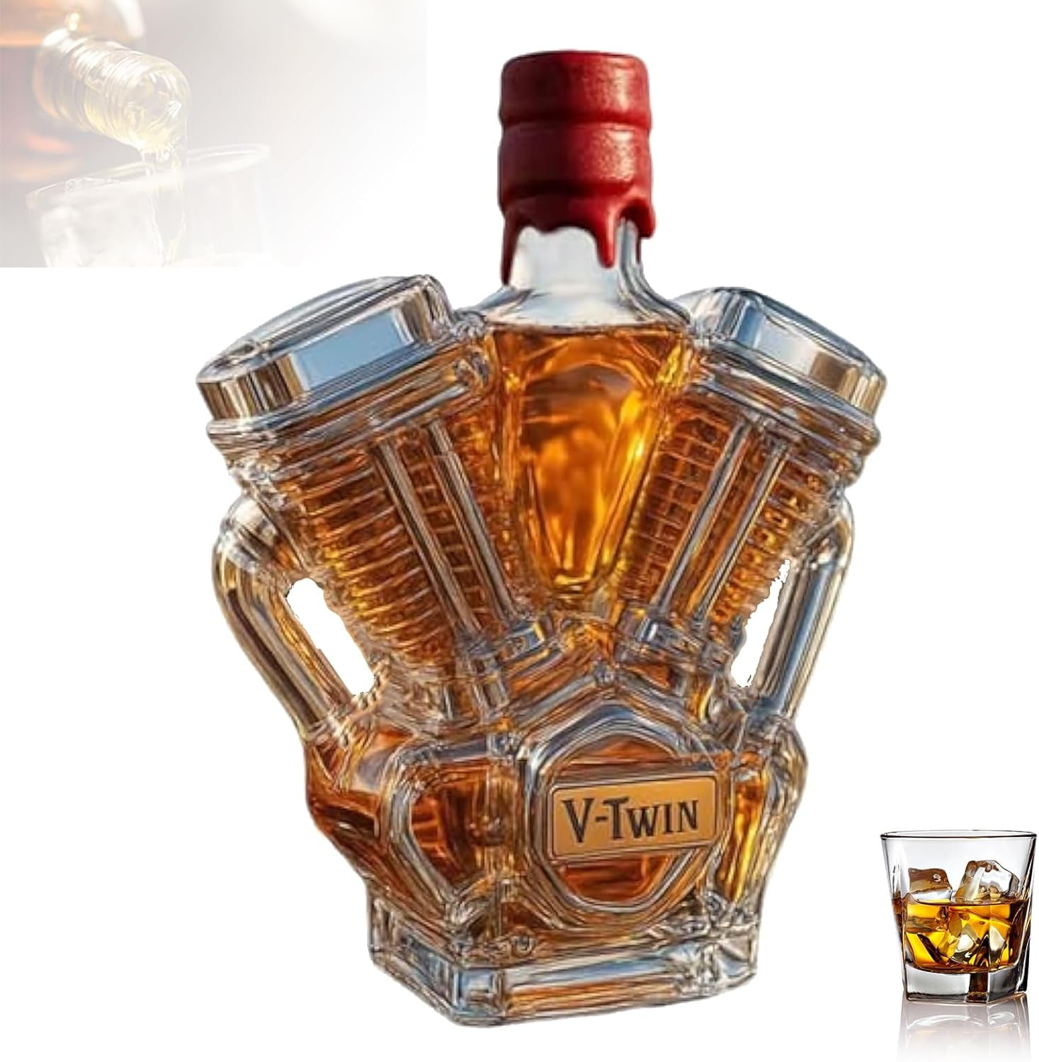 Whiskey Bottle, 3D V8 Engine Shape Whiskey Decanter Bottle, Vintage ...