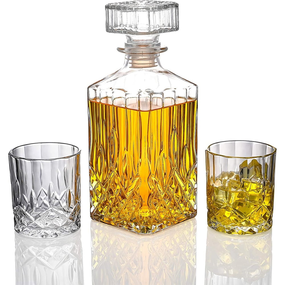 Whiskey Bottle Set with 2 Cups - Men's Whiskey Bottle Set - Wedding ...
