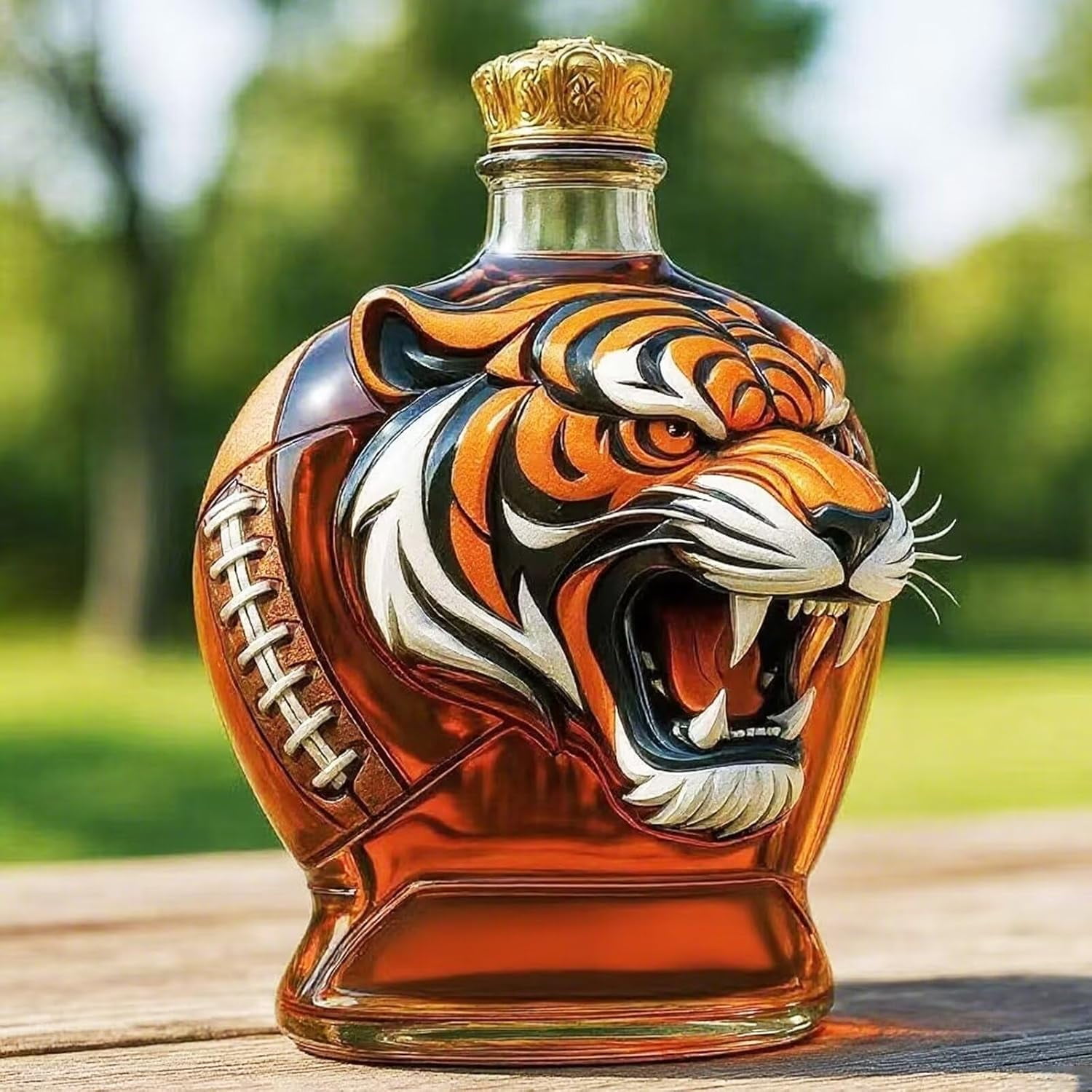 Whiskey Bottle Tiger Shaped 300ml Glass Decanter 3D Exquisite Hand ...