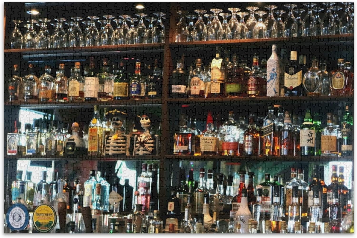 Whiskey Bottles in Bar Jigsaw Puzzle 500 Pieces Wooden Jigsaw Puzzles ...