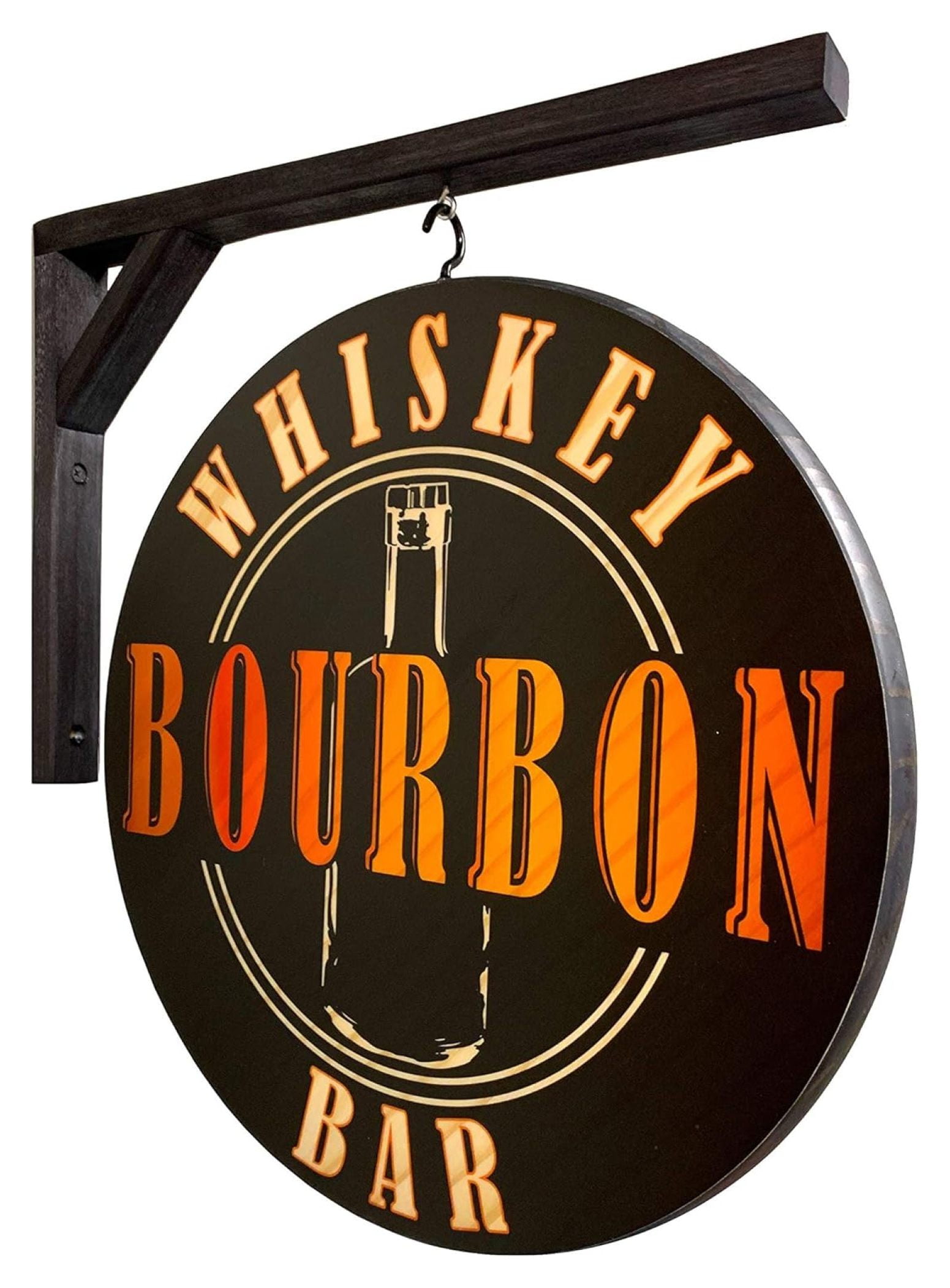 Whiskey Bourbon Pub Sign - 15 inch diameter - double sided - Includes ...