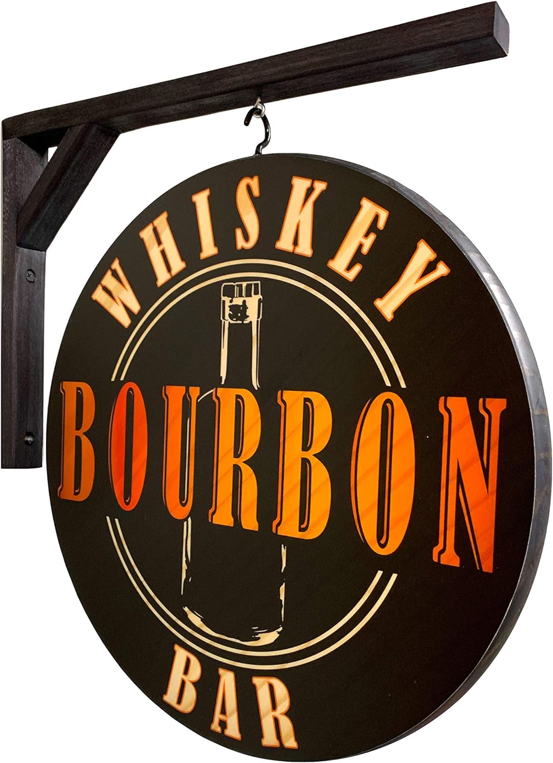 Whiskey Bourbon Pub Sign - 15 inch diameter - double sided - Includes ...