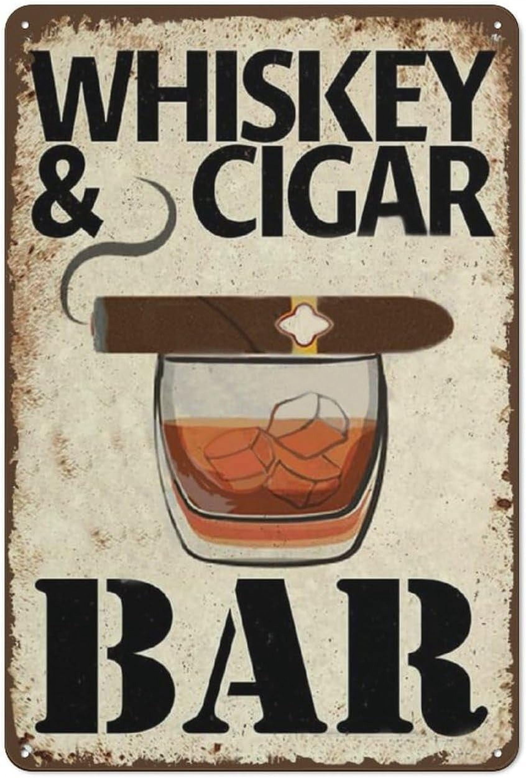 Whiskey and Cigar Bar Metal Retro Look Decoration Poster Sign for Home ...