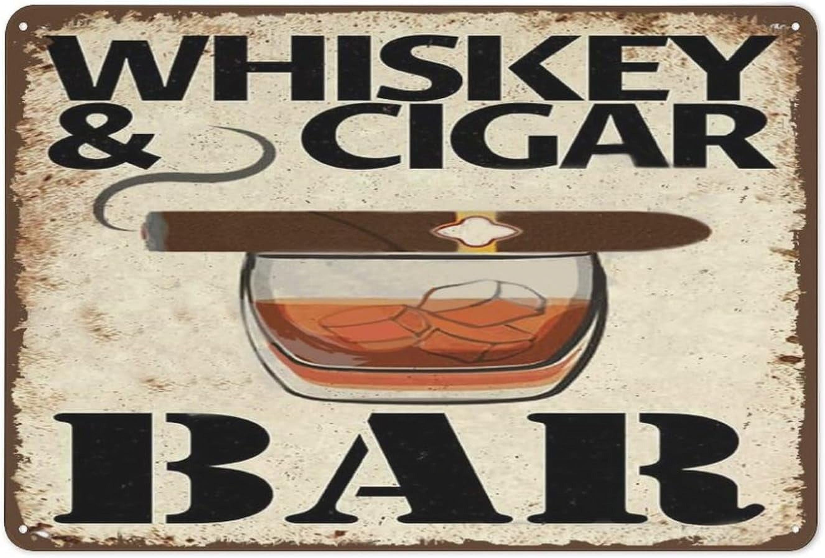 Whiskey and Cigar Bar Metal Retro Look Decoration Poster Sign for Home ...