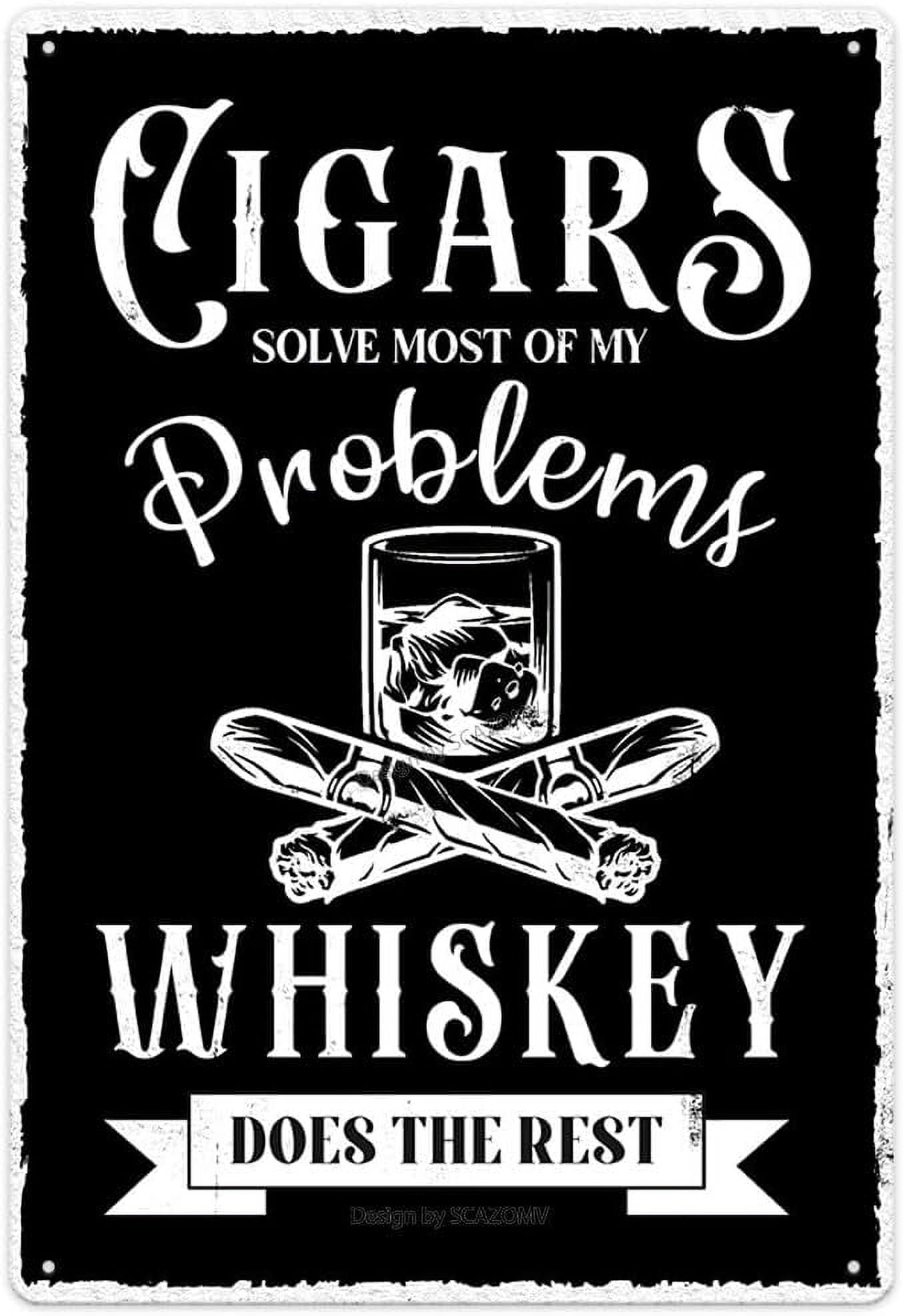Whiskey And Cigar Bar Sign Gentlemen's Club Tin Signs Retro Metal ...