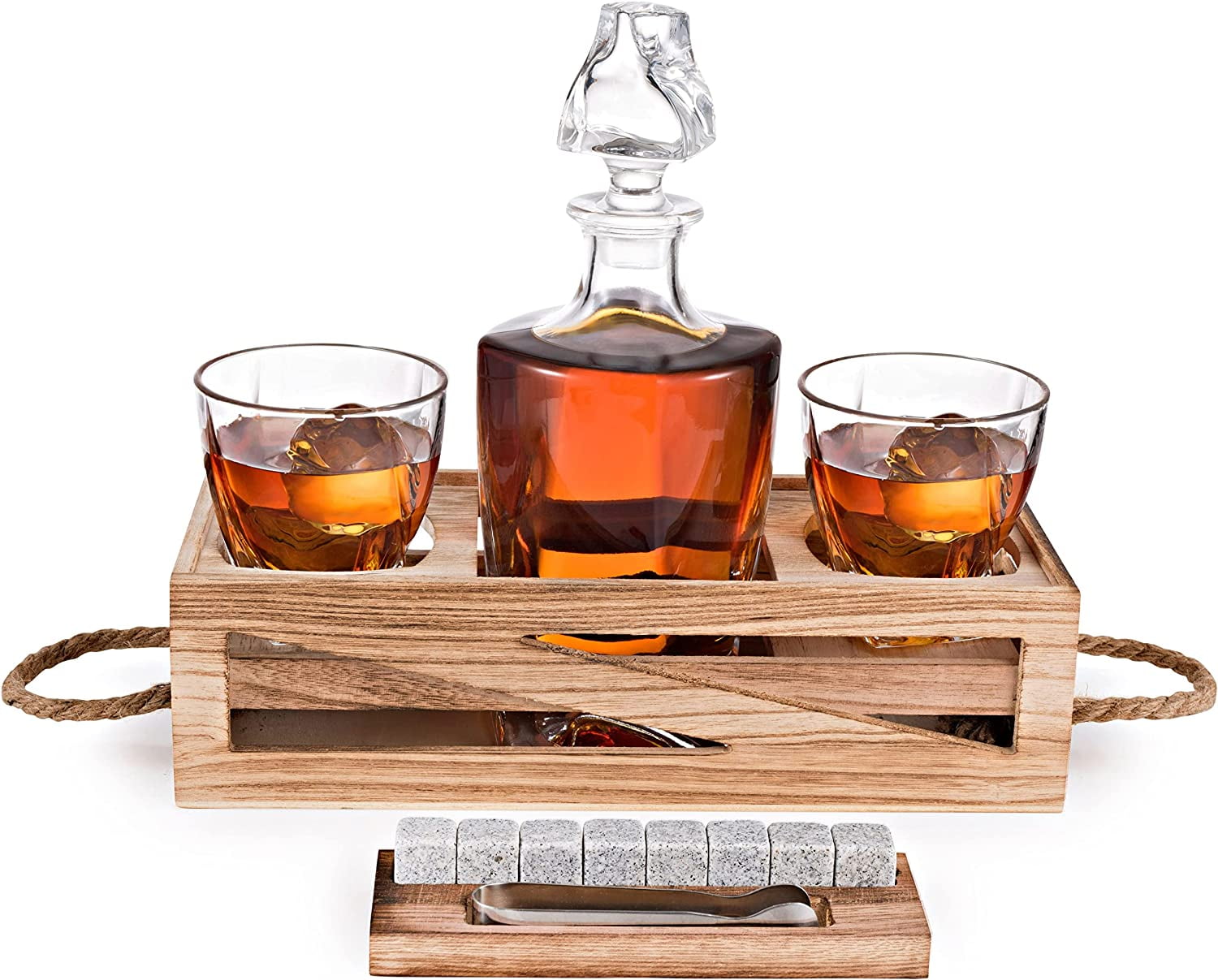 Whiskey Decanter Gift Set - Husband Birthday Gifts Chilling Rocks ...