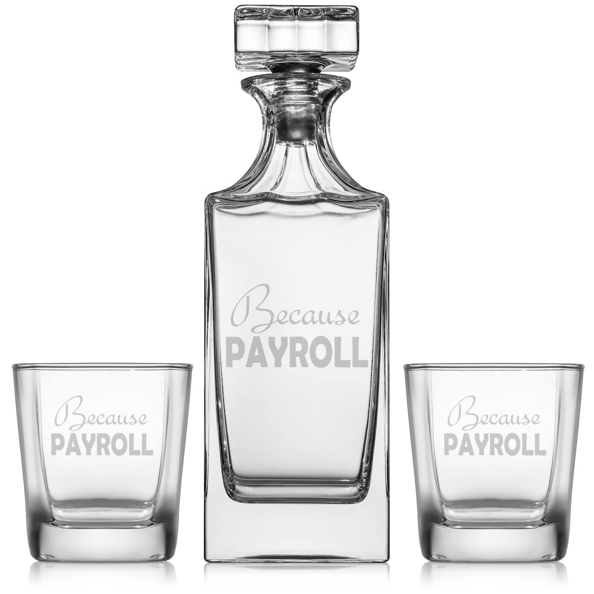 Whiskey Decanter Gift Set With 2 Whiskey Old Fashioned Rocks Glasses ...