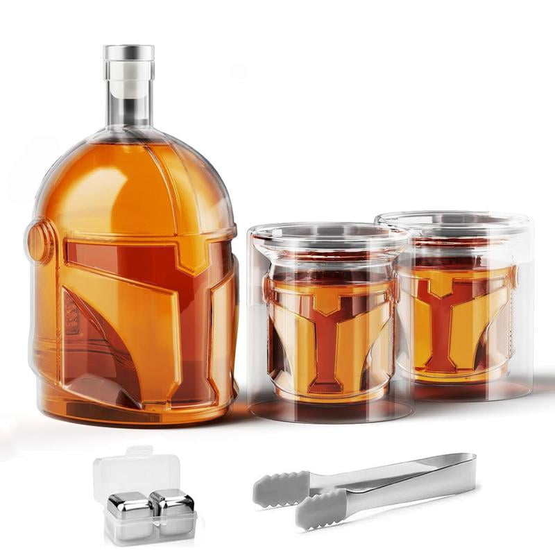 Whiskey Decanter Set, 1 Count Helmet Design Whiskey Decanter with 2 ...